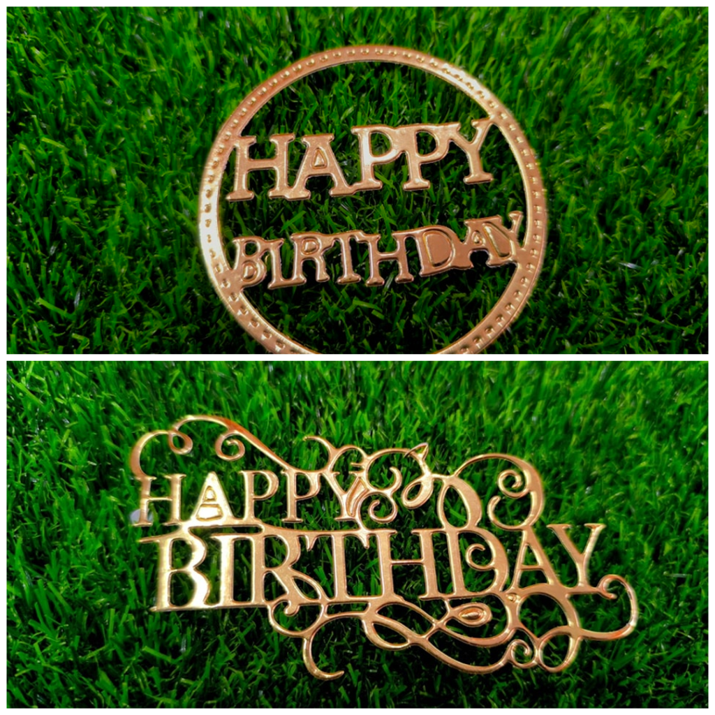 Mini Golden HBD Topper (1p) - Syed Bakers Mart